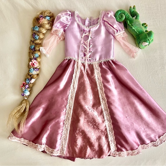 Costumes | Kids Handmade Rapunzel Dresscostume Wbraidattachable Pascal ...